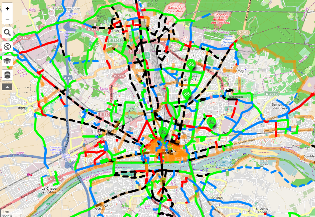 Les pistes cyclables d'Orléans (45) - Pistes Cyclables